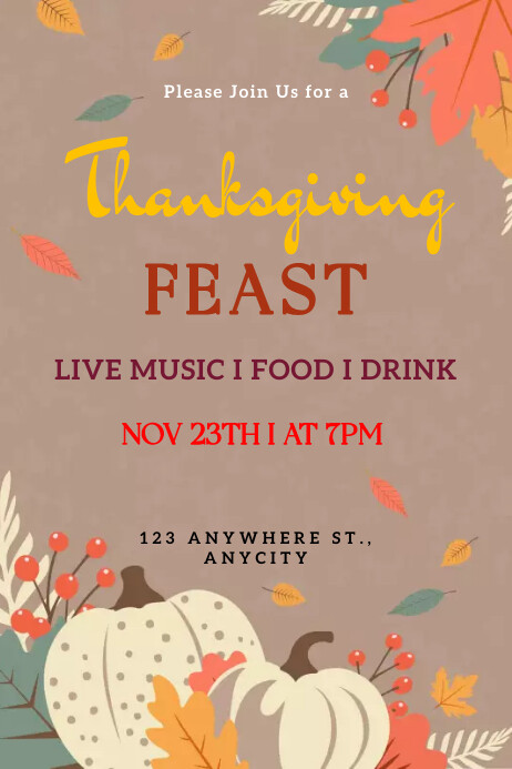 Thanksgiving Feast Template | PosterMyWall