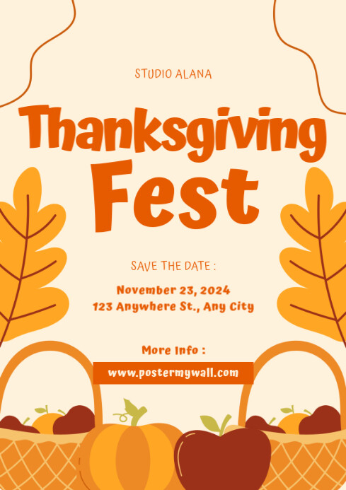 Thanksgiving Festival A4 Template | PosterMyWall