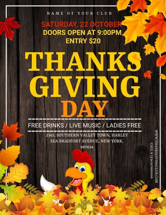 Thanksgiving Flyer Template | PosterMyWall