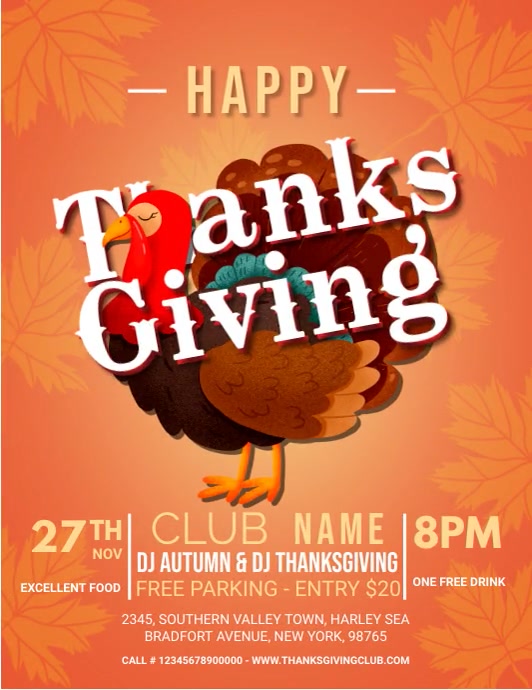 Copy of Thanksgiving flyer | PosterMyWall