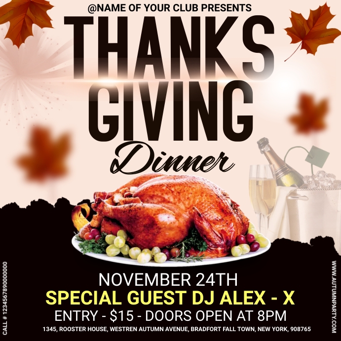 Thanksgiving flyer Template | PosterMyWall