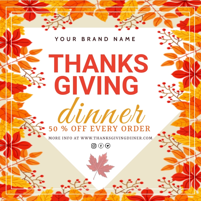 Thanksgiving flyer Template | PosterMyWall