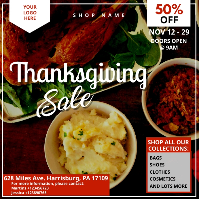 Thanksgiving Flyer Template Free | PosterMyWall