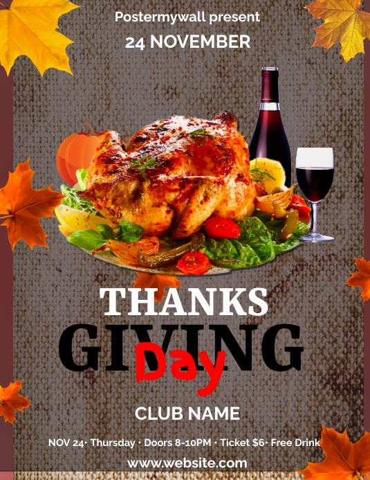 Copy of Thanksgiving flyers template | PosterMyWall