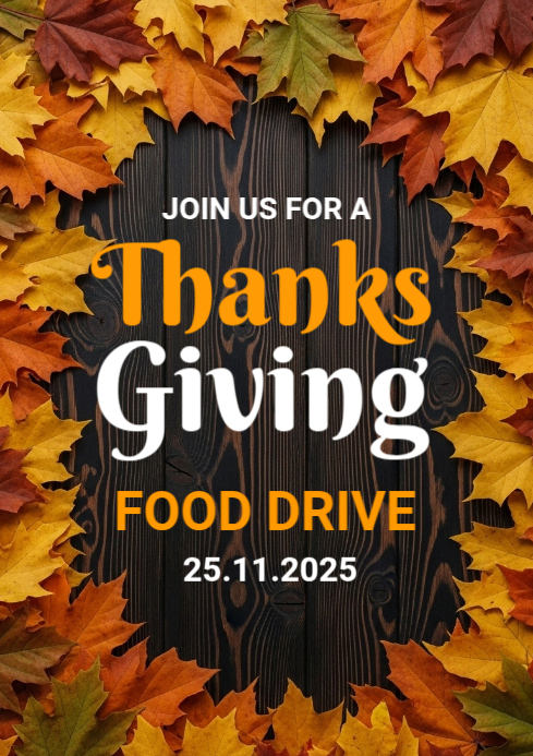 thanksgiving food drive poster Template | PosterMyWall