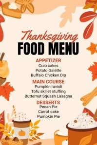 Thanksgiving Menu Ads Template | PosterMyWall