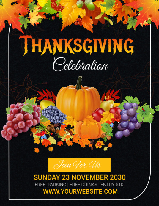 Thanksgiving Food menu flyer Template | PosterMyWall