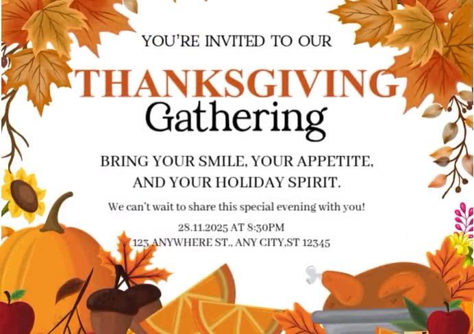 Thanksgiving Gathering Template | PosterMyWall