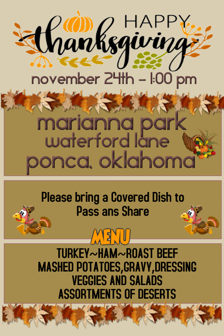 thanksgiving get together Template | PosterMyWall