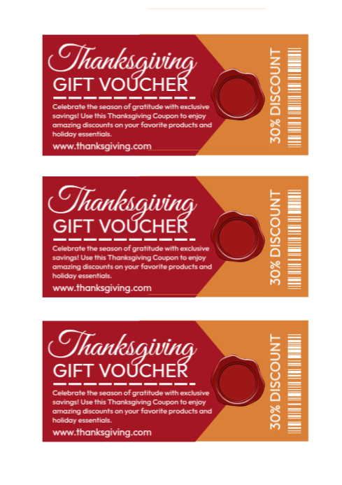 Thanksgiving Gift Voucher Template | PosterMyWall
