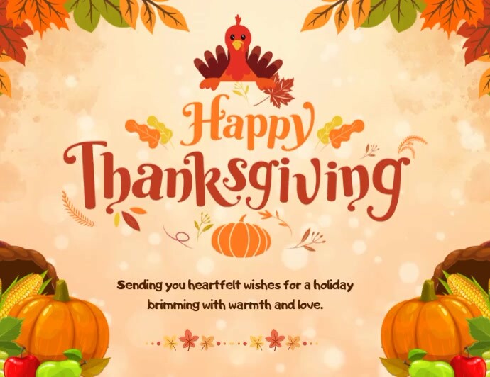 Thanksgiving Greeting Card Template | PosterMyWall