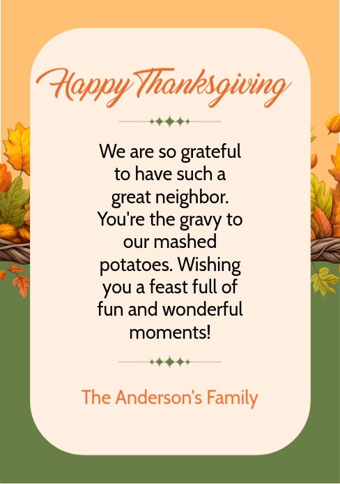 Thanksgiving Greeting Card Template | PosterMyWall