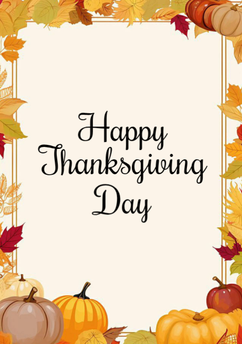 thanksgiving greeting seasonal harvest flyer Template | PosterMyWall