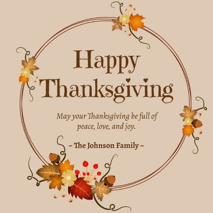 Thanksgiving Greeting Template | PosterMyWall