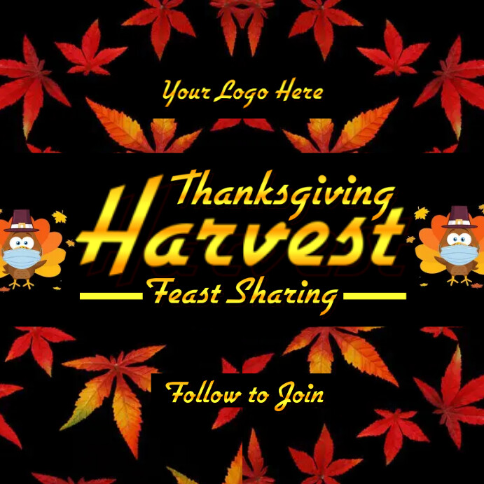 Thanksgiving Harvest Feast Post Template | PosterMyWall