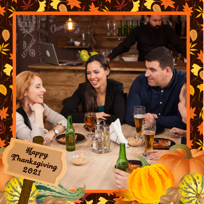 Thanksgiving insta social media post template | PosterMyWall