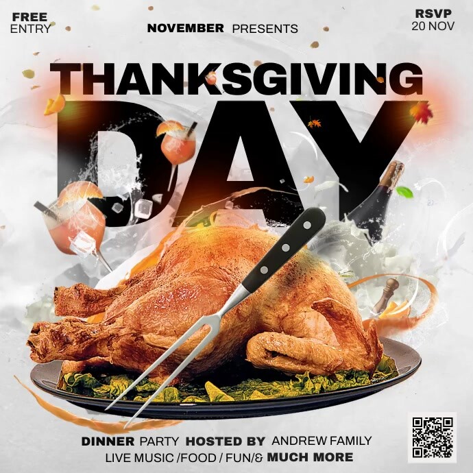 Plantilla de thanksgiving Instagram post | PosterMyWall