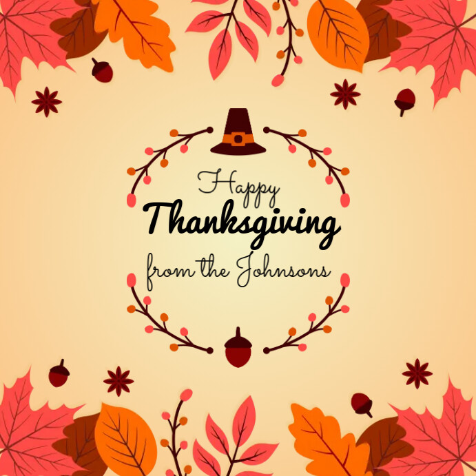 Thanksgiving Instagram Post Template | PosterMyWall