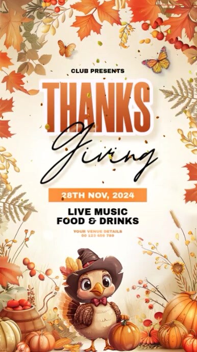 thanksgiving invitation Modelo | PosterMyWall