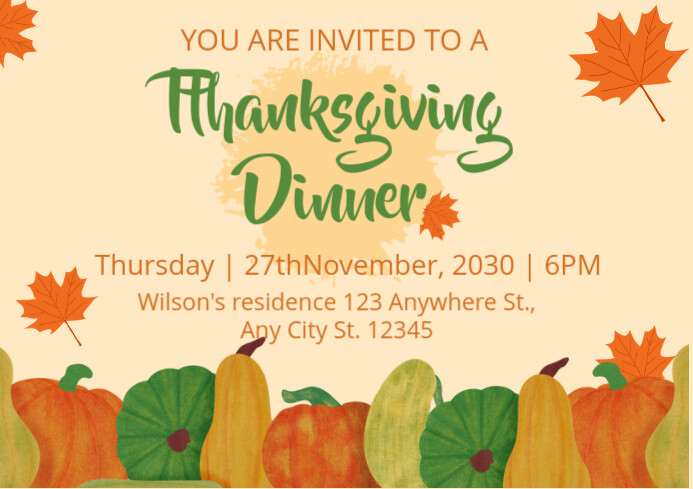 Thanksgiving Invitation Template | PosterMyWall