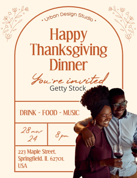 Thanksgiving invitation flyer template | PosterMyWall
