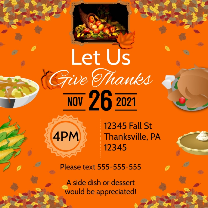 Copy of Thanksgiving Invite | PosterMyWall