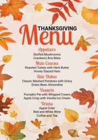 Thanksgiving Food Menu Ads Template | PosterMyWall