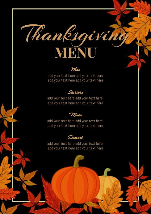 Thanksgiving Menu Template | PosterMyWall