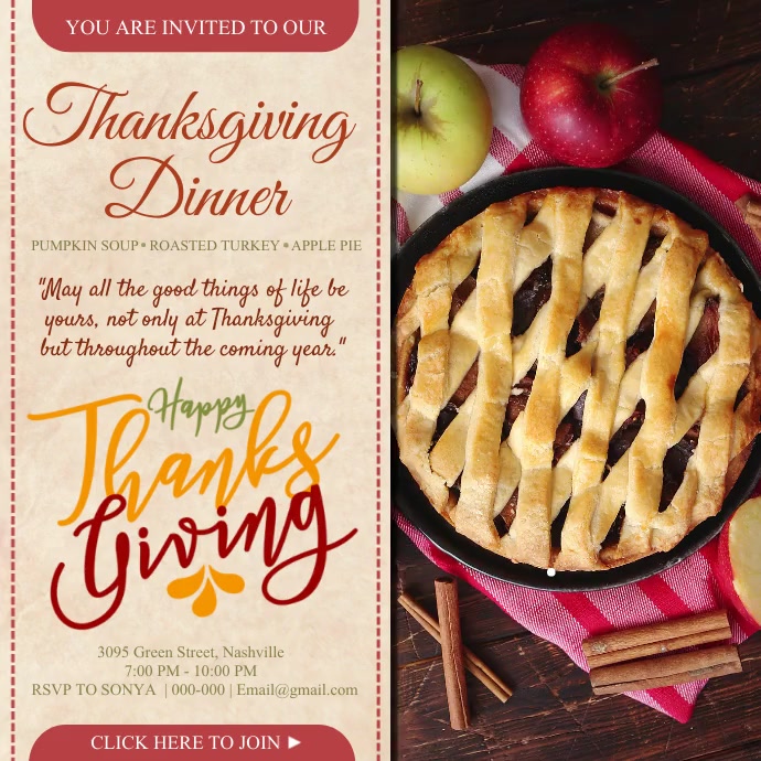 Thanksgiving Menu Template | PosterMyWall