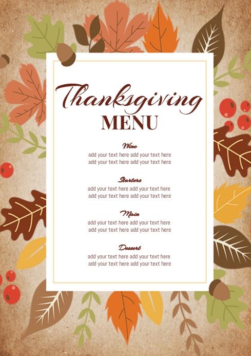 Thanksgiving Menu Template | PosterMyWall
