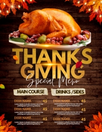 thanks giving menu Template | PosterMyWall
