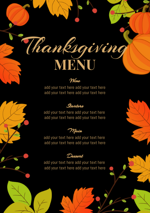 Thanksgiving Menu Template | PosterMyWall