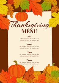 Thanksgiving menu flyer Template | PosterMyWall