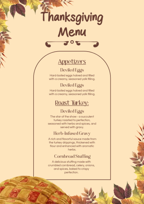 Thanksgiving Menu Template | PosterMyWall