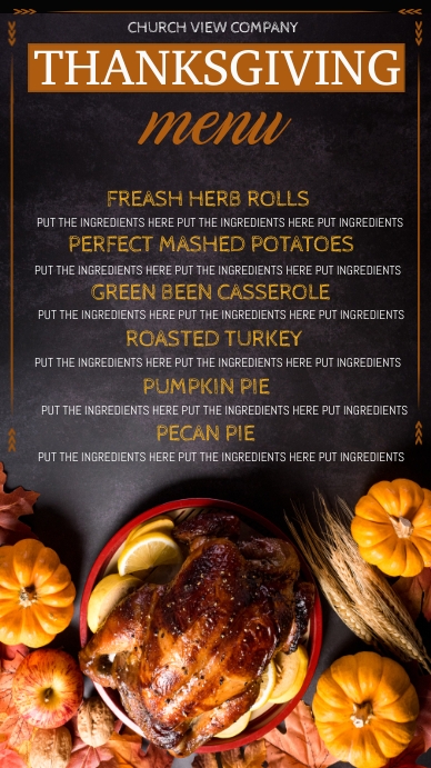 Copy of thanksgiving menu digital display | PosterMyWall