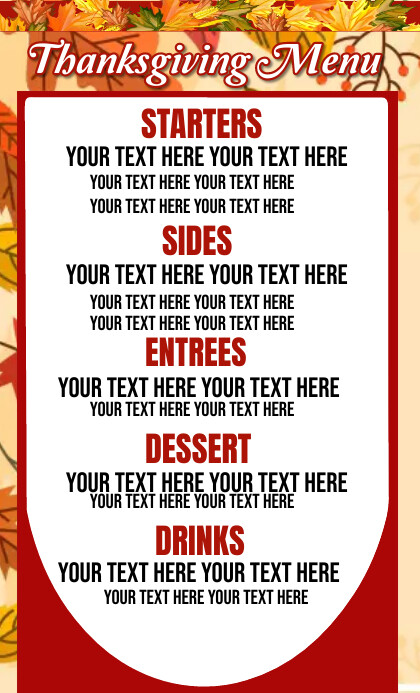Thanksgiving menu list design template | PosterMyWall