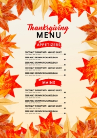 Thanksgiving Food menu Template | PosterMyWall