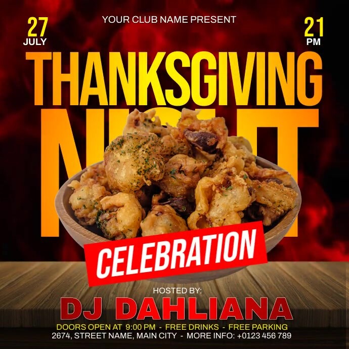 Thanksgiving Night Celebration Template | PosterMyWall