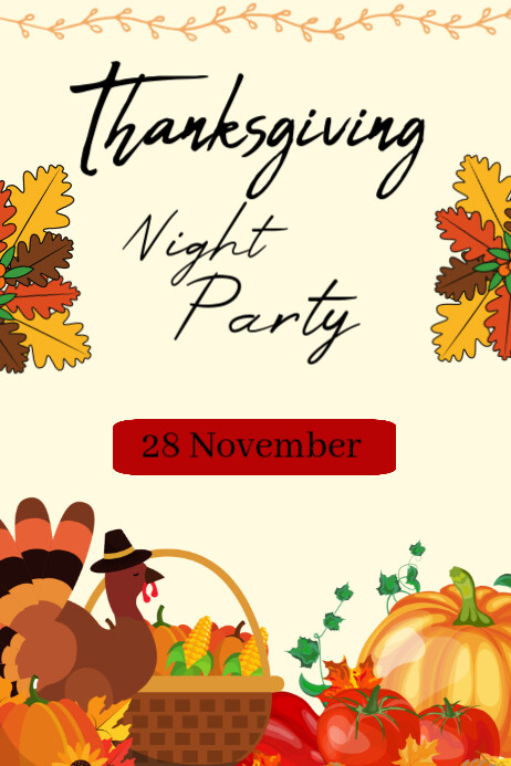 Thanksgiving night party Template | PosterMyWall