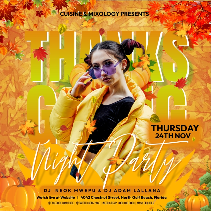 Thanksgiving Night Party Template | PosterMyWall