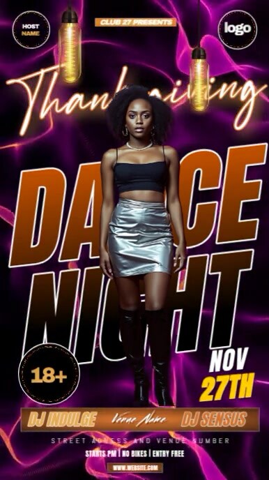 Copy of Thanksgiving Nightclub Party Event Ad Design Template ...