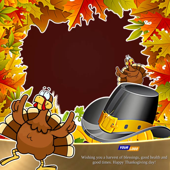 Thanksgiving online greeting video card Template | PosterMyWall