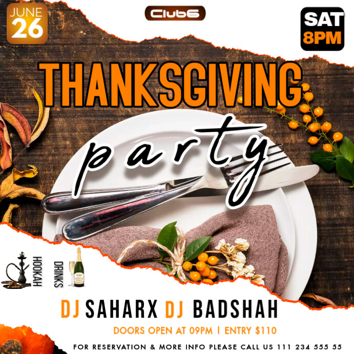 thanksgiving party, thanks giving Template | PosterMyWall