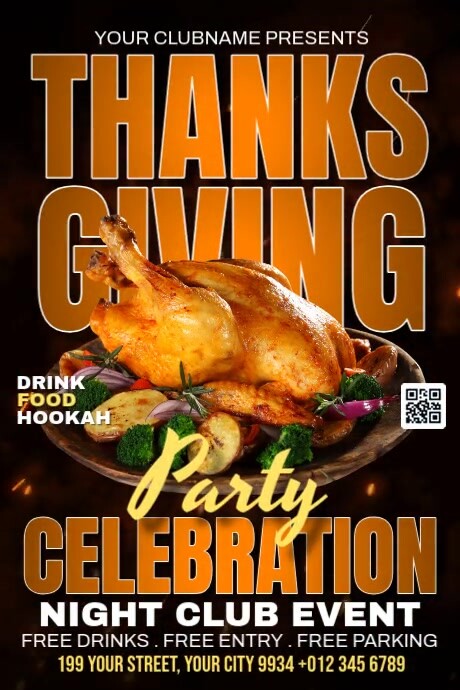 Thanksgiving Party Celebration Template | PosterMyWall