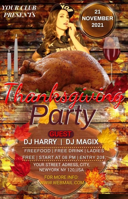 Thanksgiving party Template | PosterMyWall