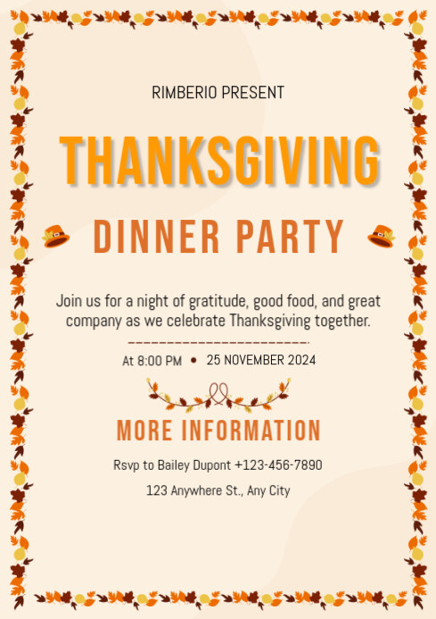 thanksgiving party Template | PosterMyWall