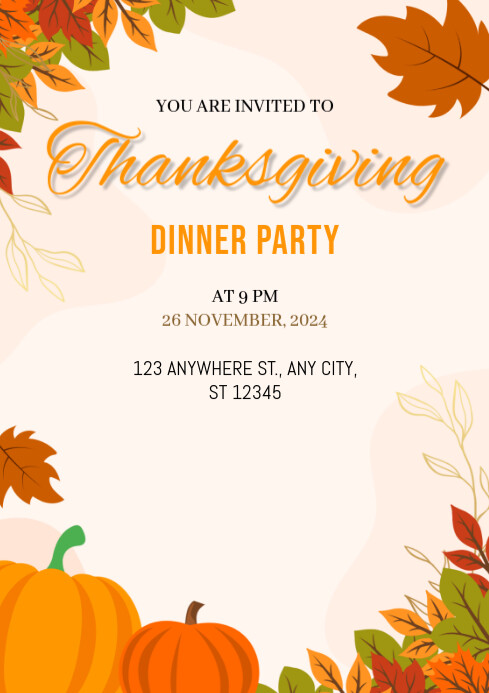 thanksgiving party Template | PosterMyWall