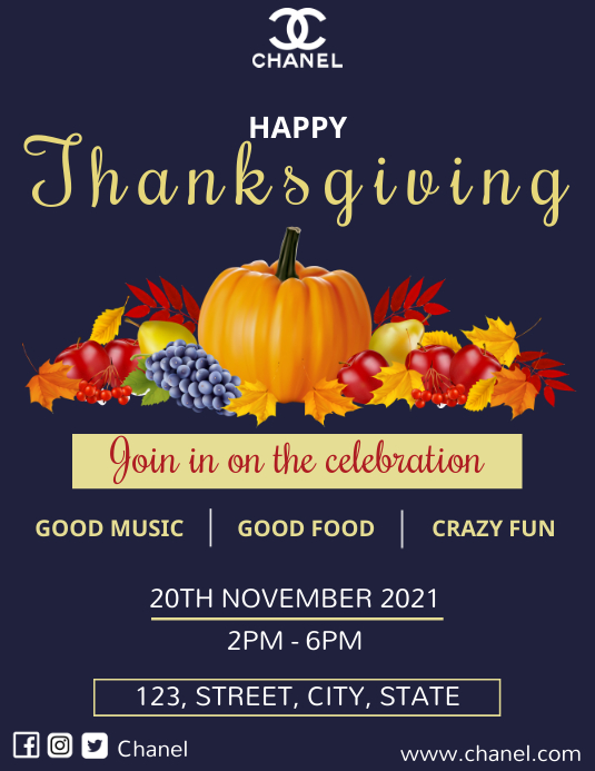 Thanksgiving party Template | PosterMyWall