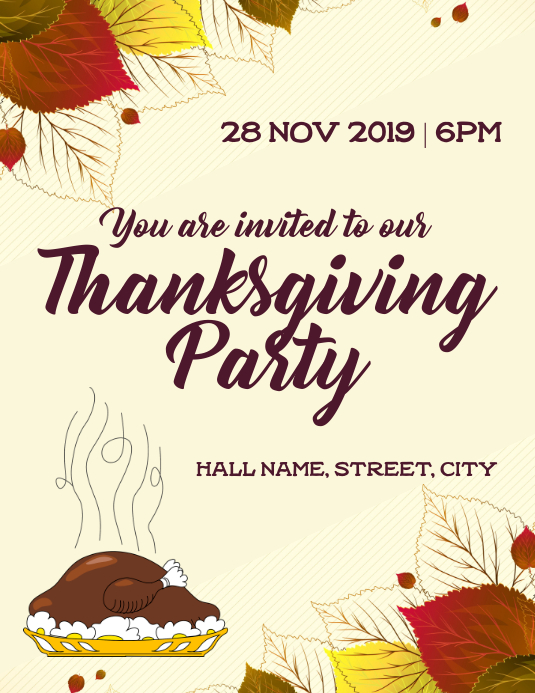 Thanksgiving party Template | PosterMyWall