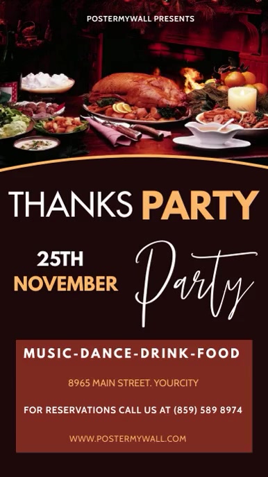 Thanksgiving Party Display Template | PosterMyWall